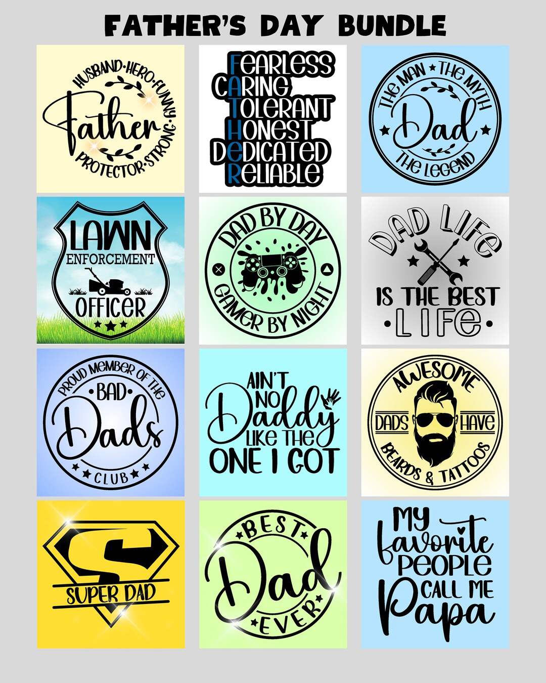 Father's Day Bundle, Photo Booth Props, 360 Photo Booth Props, Custom ...