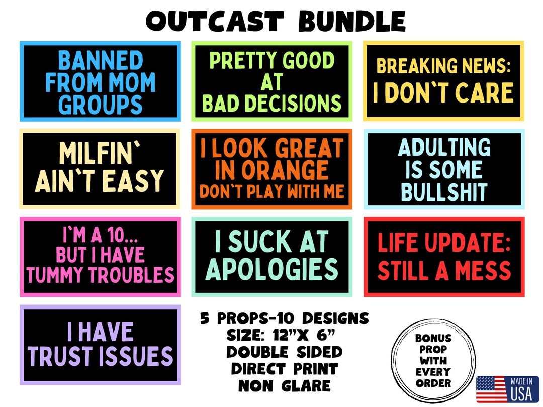 Outcast Bundle, Photo Booth Props, 360 Photo Booth Props, Custom ...