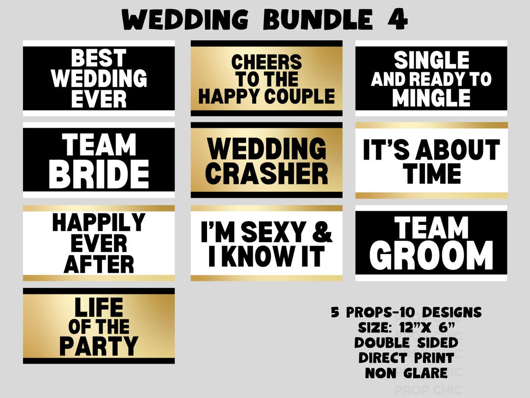 Wedding Bundle 4, Photo Booth Props, 360 Photo Booth Props, Photobooth ...
