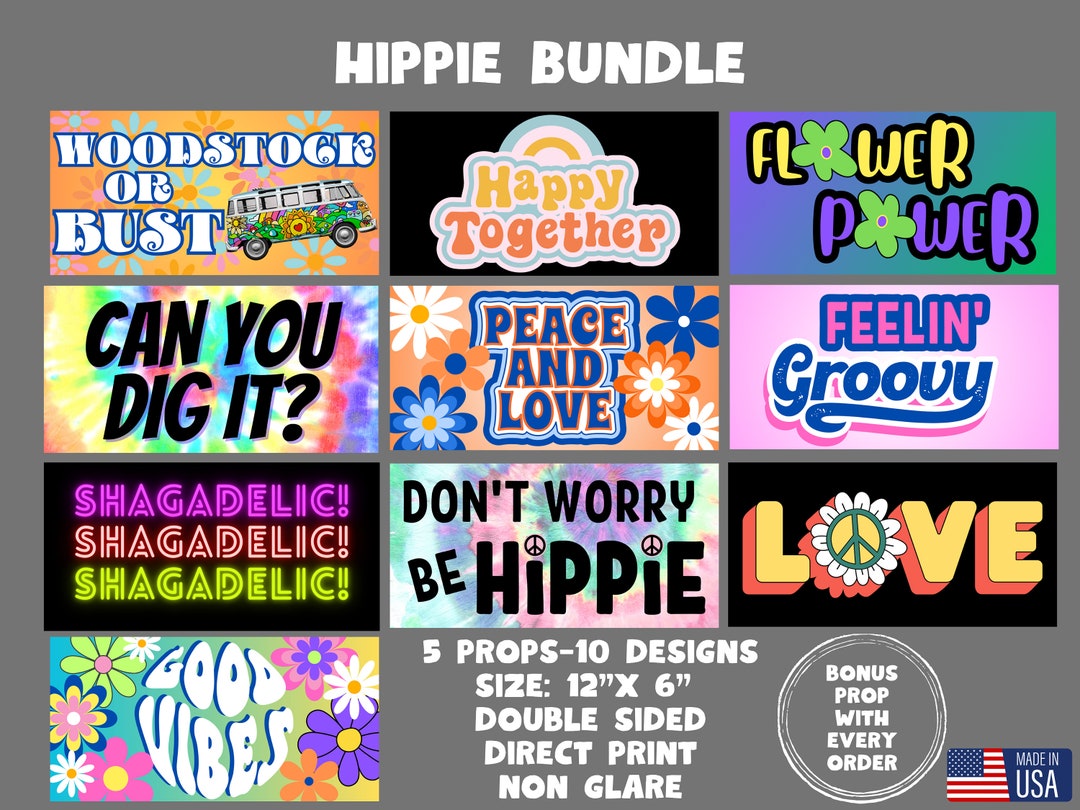 Hippie Bundle, Photo Booth Props, 360 Photo Booth Props, Custom ...