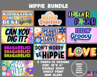 PRINTABLE Hippies Photo Booth Props–hippies Props-70s Party Props ...