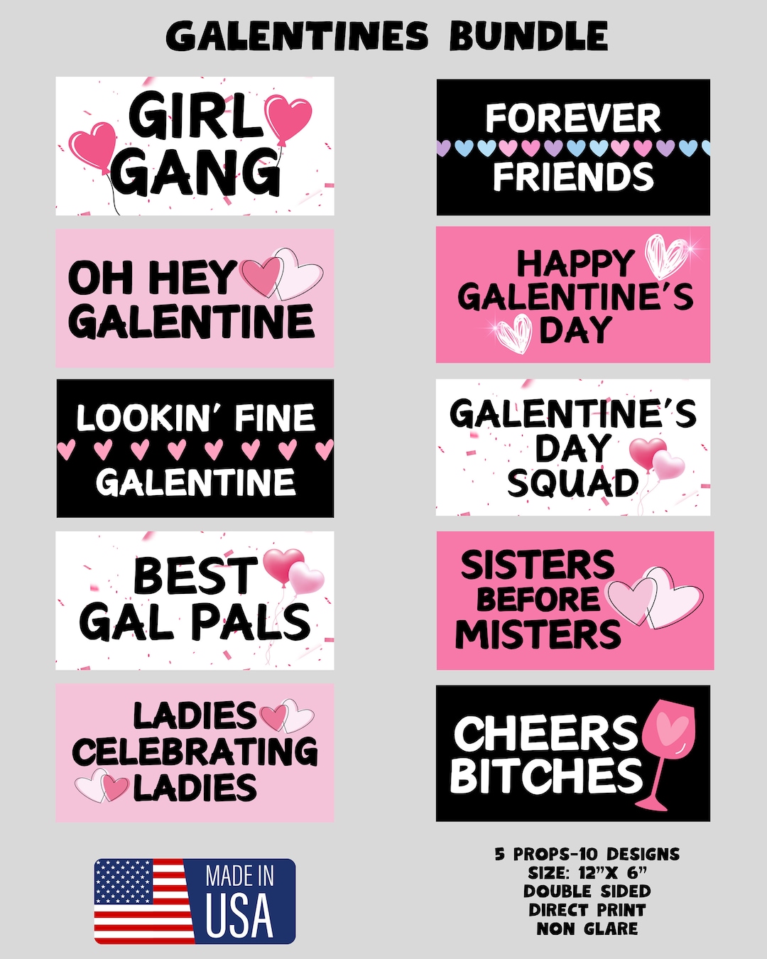 Galentine's Day, Photo Booth Props, 360 Photo Booth Props, Custom ...