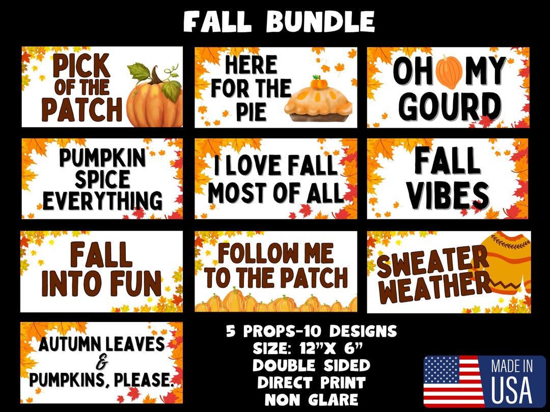 Fall Photo Booth Props, Autumn Party Decor - Etsy