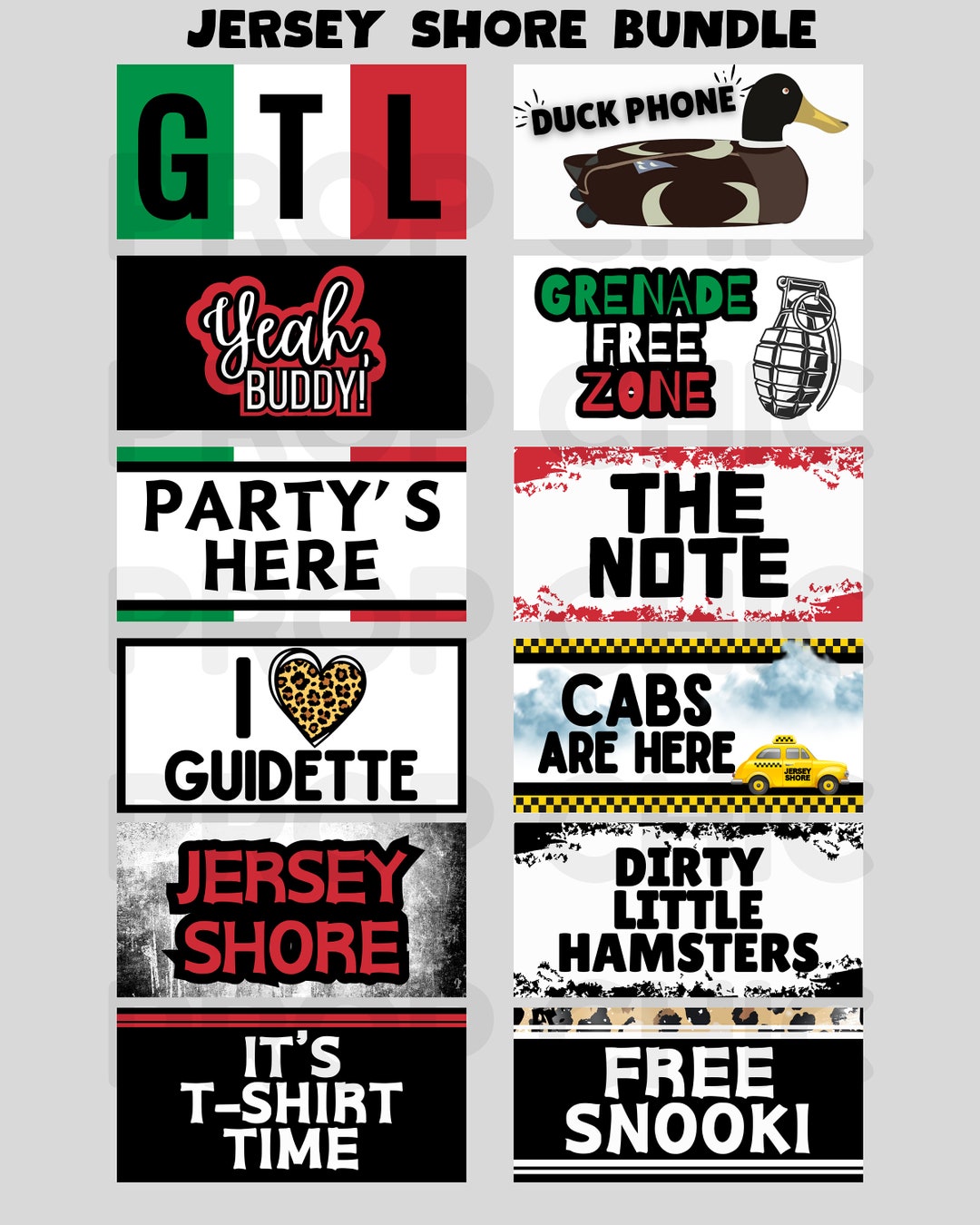 Jersey Shore Bundle, Photo Booth Props, 360 Photo Booth Props, Custom ...