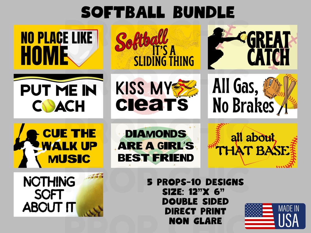 Softball Photo Booth Props, Double Sided, Party Events - Etsy