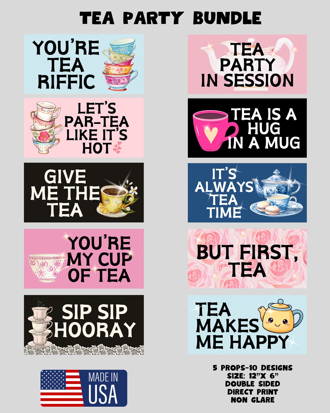 Tea Party Bundle, Photo Booth Props, 360 Photo Booth Props, Custom ...