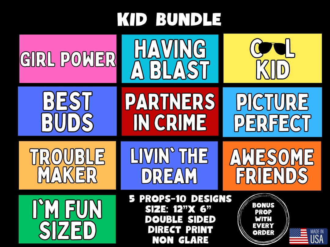 Kid Bundle, Photo Booth Props, 360 Photo Booth Props, Custom Photobooth ...