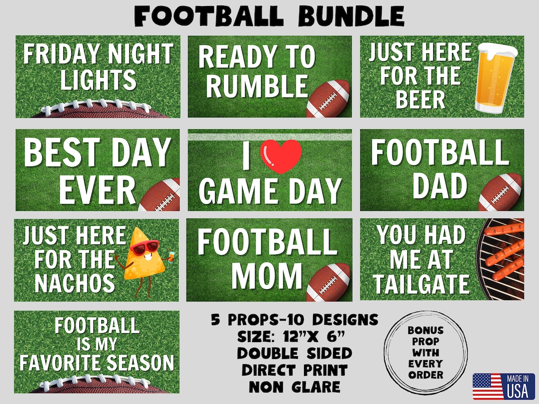 Football Bundle, Photo Booth Props, 360 Photo Booth Props, Custom ...