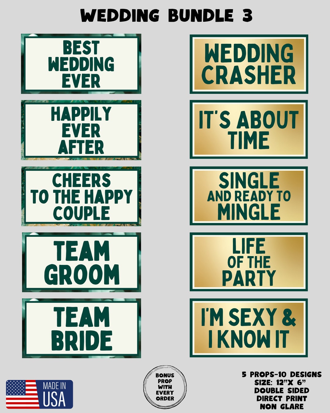 Wedding Bundle 3, Photo Booth Props, 360 Photo Booth Props, Custom ...