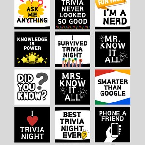 Trivia Night Bundle, Photo Booth Props, 360 Photo Booth Props, Custom ...