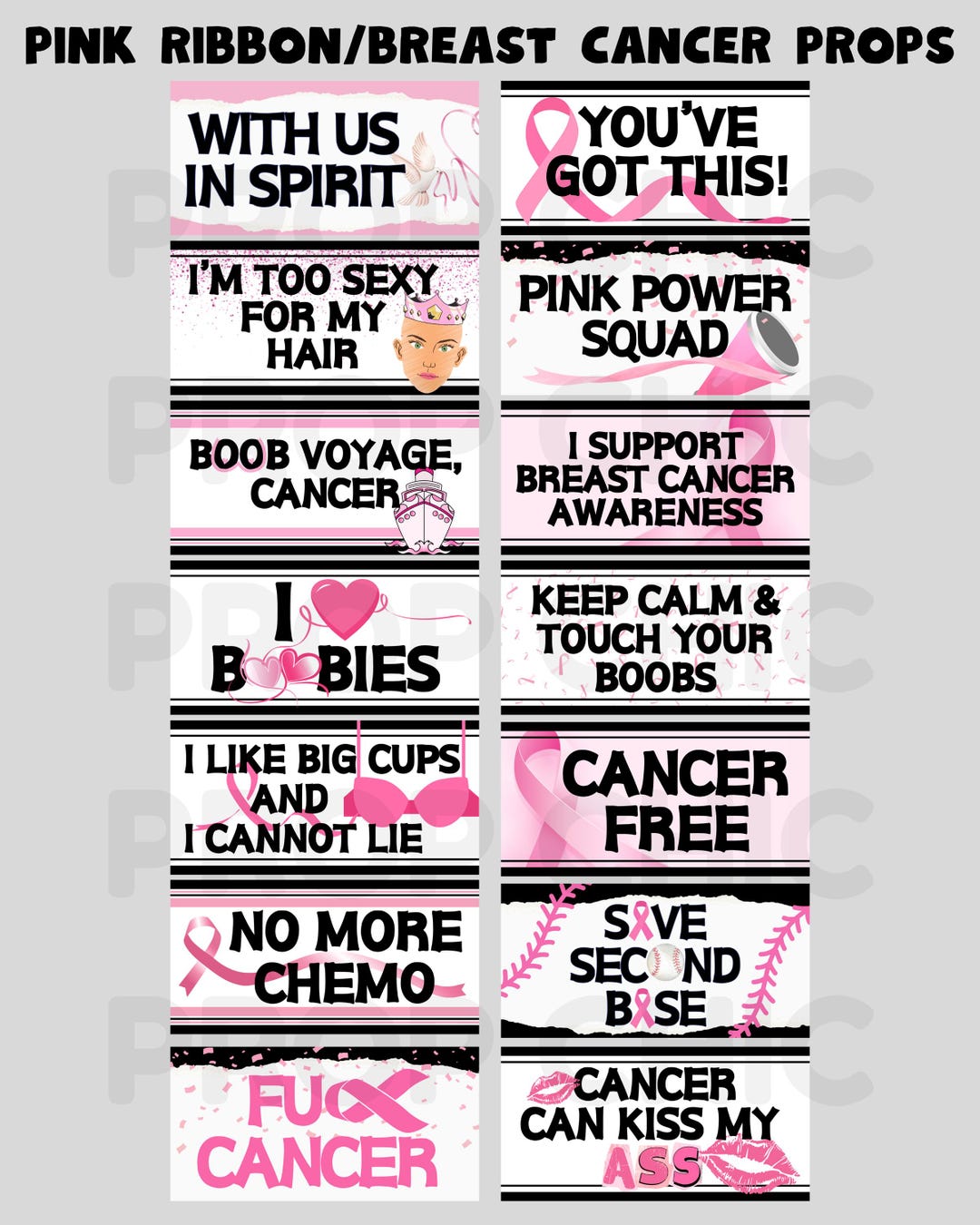 Pink Ribbon/breast Cancer Props, Photo Booth Props, 360 Photo Booth ...