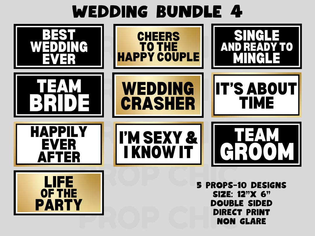 Wedding Bundle 4, Photo Booth Props, 360 Photo Booth Props, Custom ...