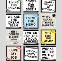 WORK Party Photo Props, Funny Quotes for Office Party, Photobooth ...