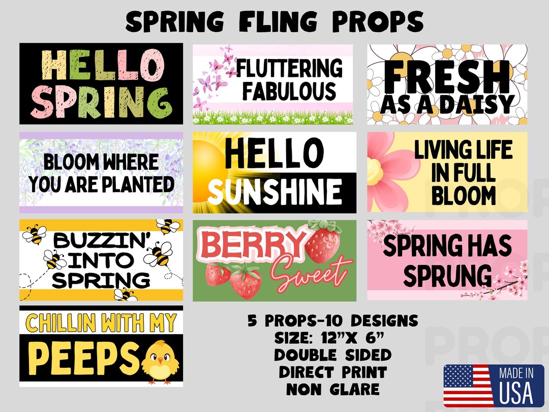 Spring Fling Photo Booth Props, Springtime Party Decorations - Etsy