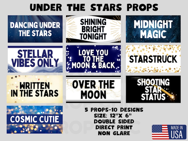 Under the Stars Photo Booth Props, Wedding Party Events - Etsy