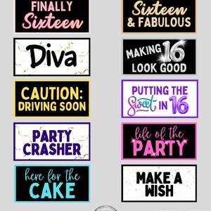 Sweet 16 Bundle 2, Photo Booth Props, 360 Photo Booth Props, Custom ...