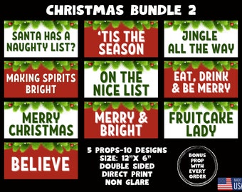 Christmas Signs Photo Booth Props Printable Includes 30 Images in Jpeg ...