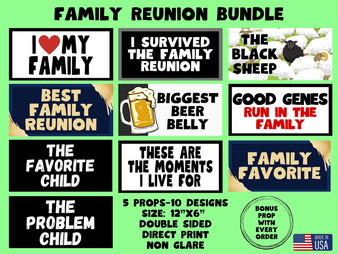 Family Reunion Photo Booth Props Bundle - Etsy
