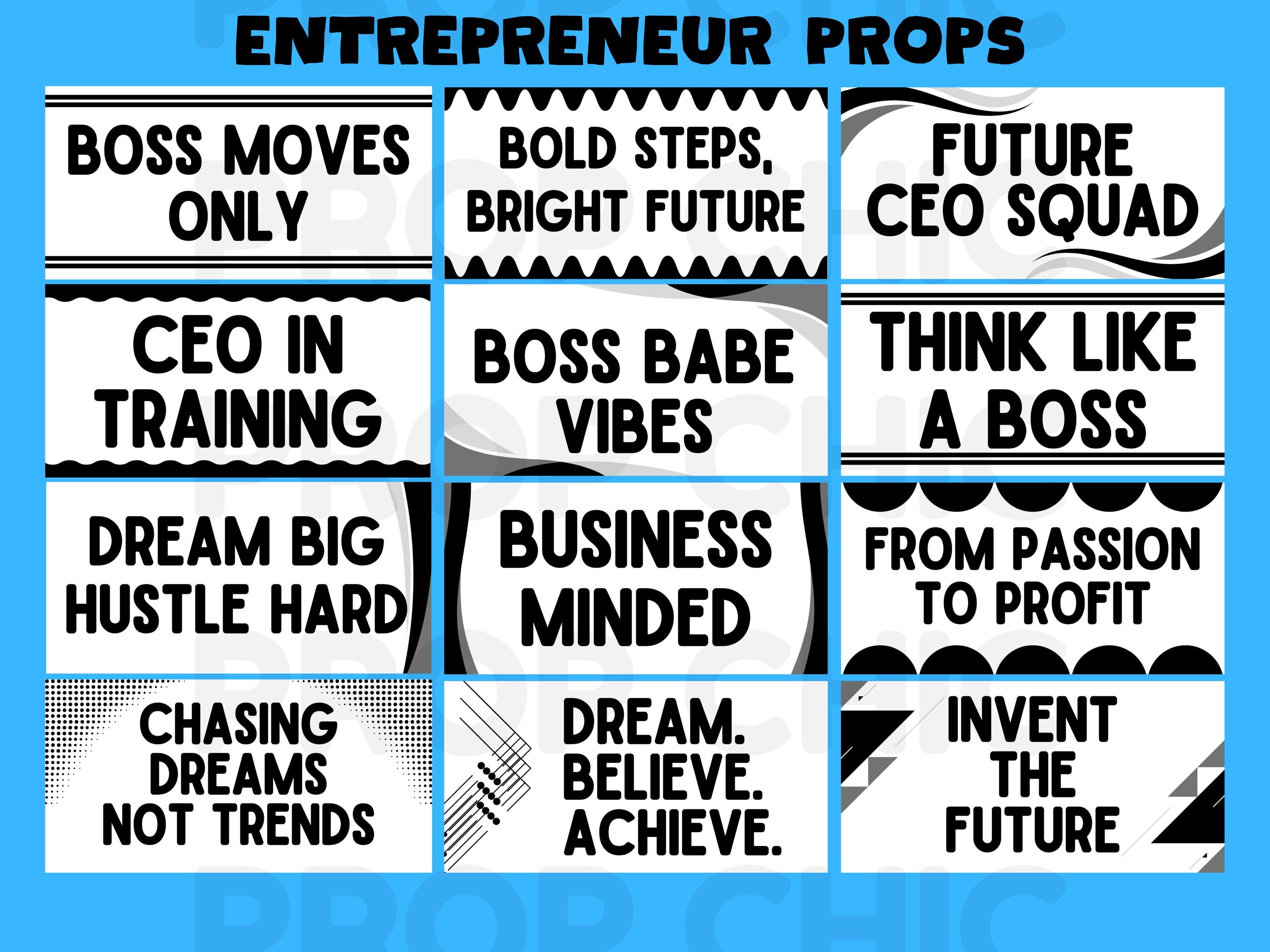 Entrepreneur Photo Booth Props, Business Event, Double Sided - Etsy