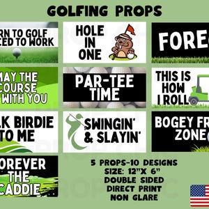 Golf Photo Booth Props, Golfing Party Events, 10 Designs - Etsy