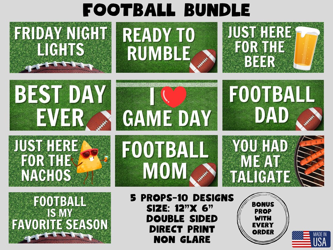 Football Bundle, Photo Booth Props, 360 Photo Booth Props, Custom ...