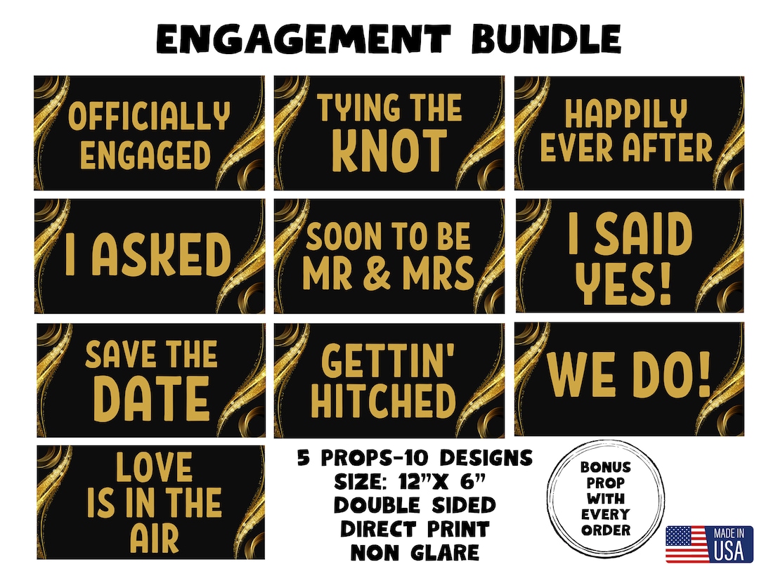 Engagement Bundle, Photo Booth Props, 360 Photo Booth Props, Custom ...