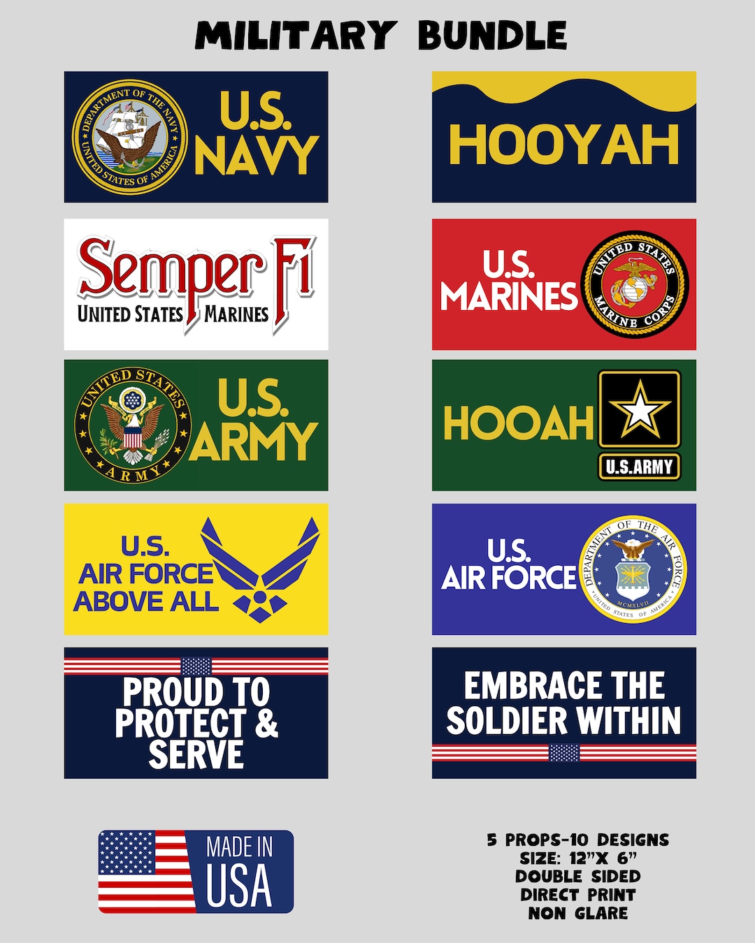 Military Bundle, Photo Booth Props, 360 Photo Booth Props, Custom ...