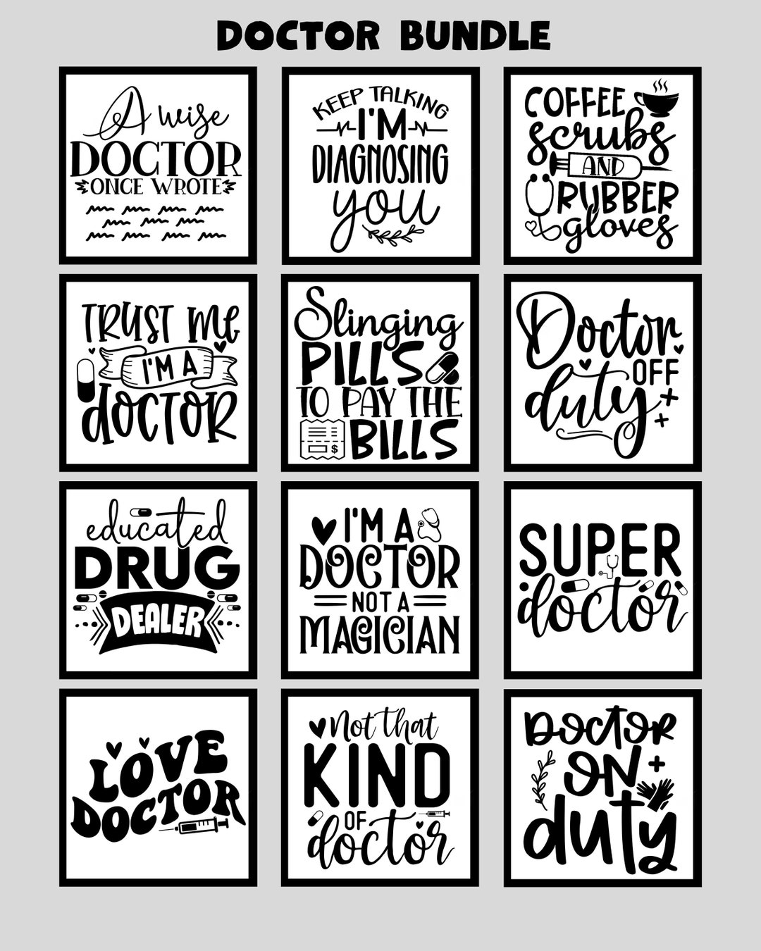 Doctor Bundle, Photo Booth Props, 360 Photo Booth Props, Custom ...