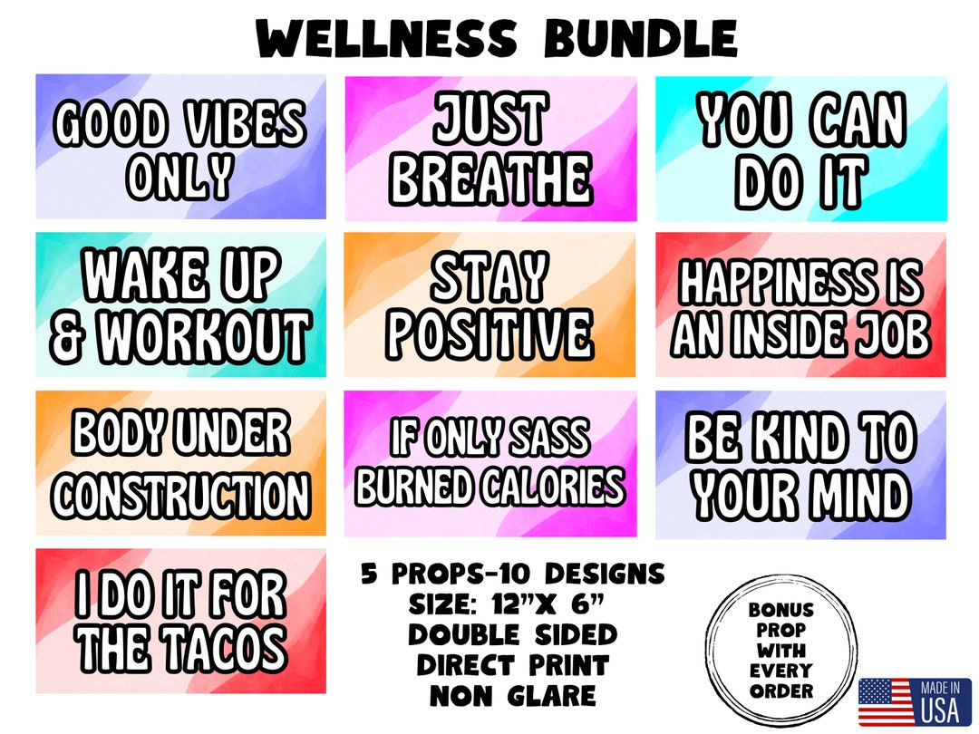 Wellness Bundle, Photo Booth Props, 360 Photo Booth Props, Custom ...
