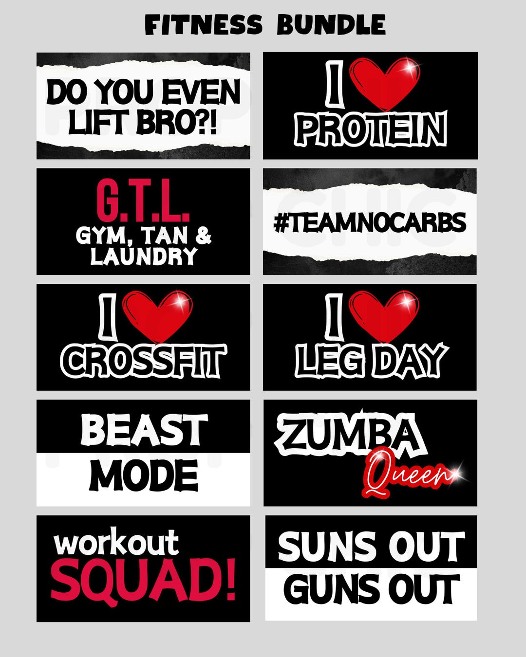 Fitness Bundle, Photo Booth Props, 360 Photo Booth Props, Custom ...