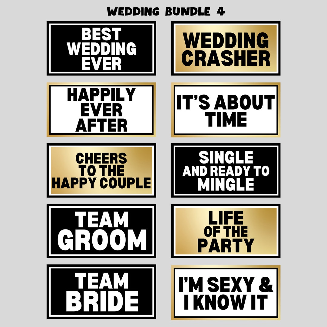 Wedding Bundle 4, Photo Booth Props, 360 Photo Booth Props, Custom ...