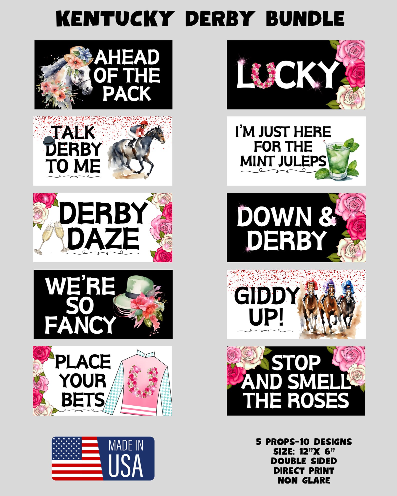Kentucky Derby Bundle, Photo Booth Props, 360 Photo Booth Props, Custom ...