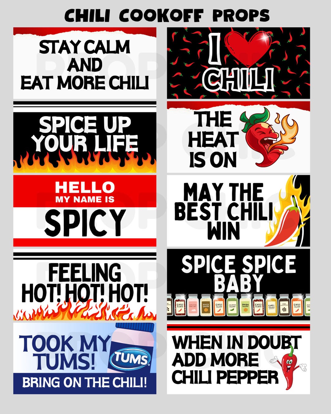 Chili Cookoff Props, Photo Booth Props, 360 Photo Booth Props, Custom ...