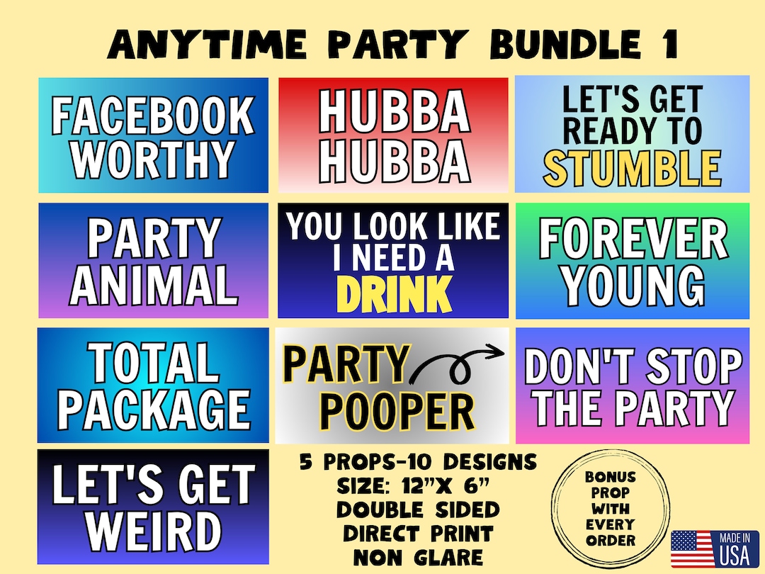 Anytime Party Bundle 1, Photo Booth Props, 360 Photo Booth Props ...