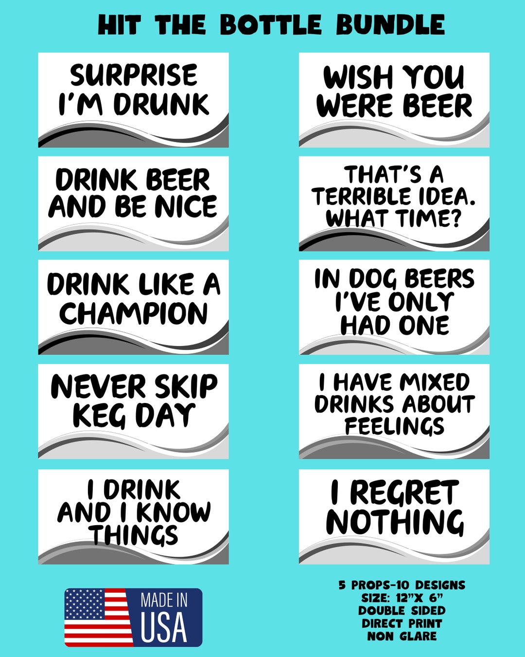 Hit the Bottle Bundle, Photo Booth Props, 360 Photo Booth Props, Custom ...