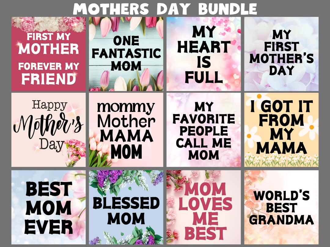 Mother's Day Photo Booth Props, Double Sided, 12 Designs - Etsy