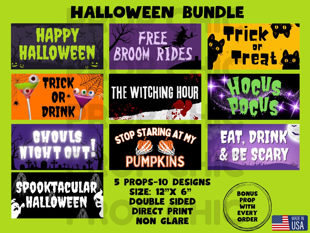 Halloween Photo Booth Props, Double Sided, 10 Designs - Etsy