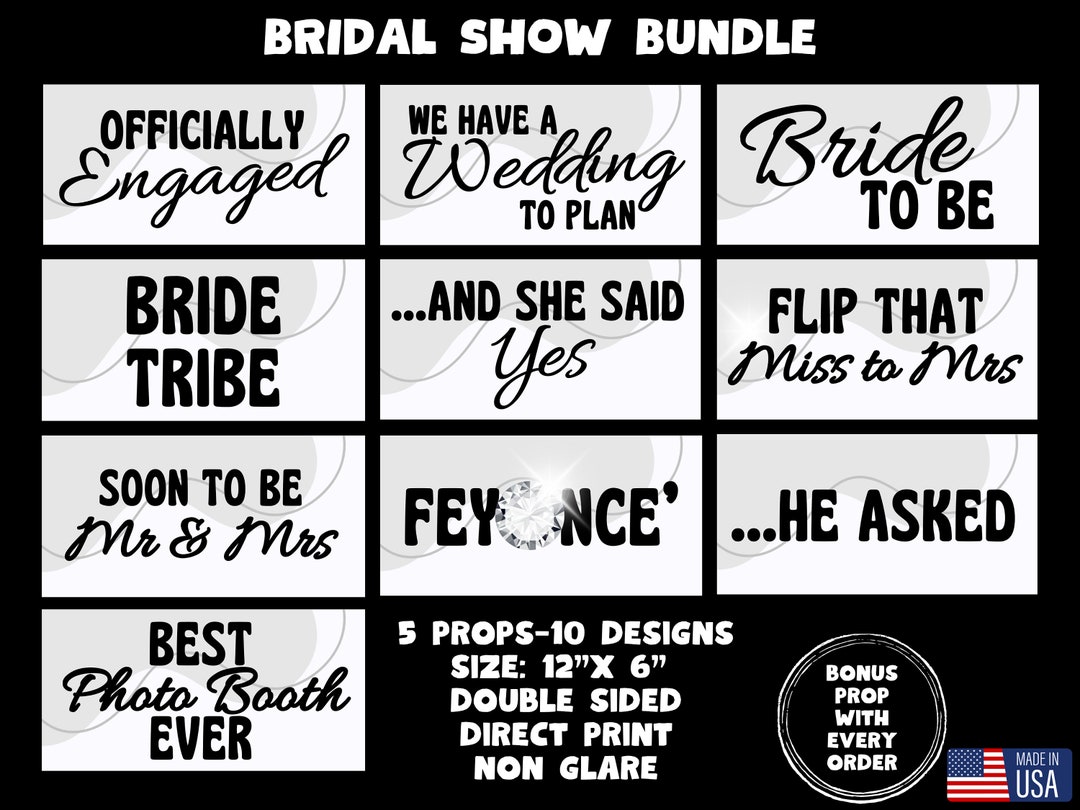 Bridal Show Props, Photo Booth Props, 360 Photo Booth Props, Custom ...