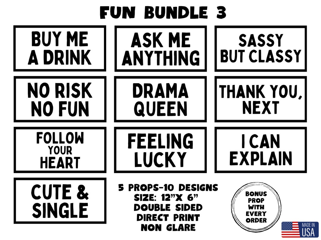 Fun Photo Booth Props, Party Events, Double Sided - Etsy