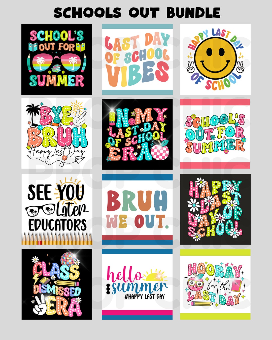 Schools Out Bundle, Photo Booth Props, 360 Photo Booth Props, Custom ...