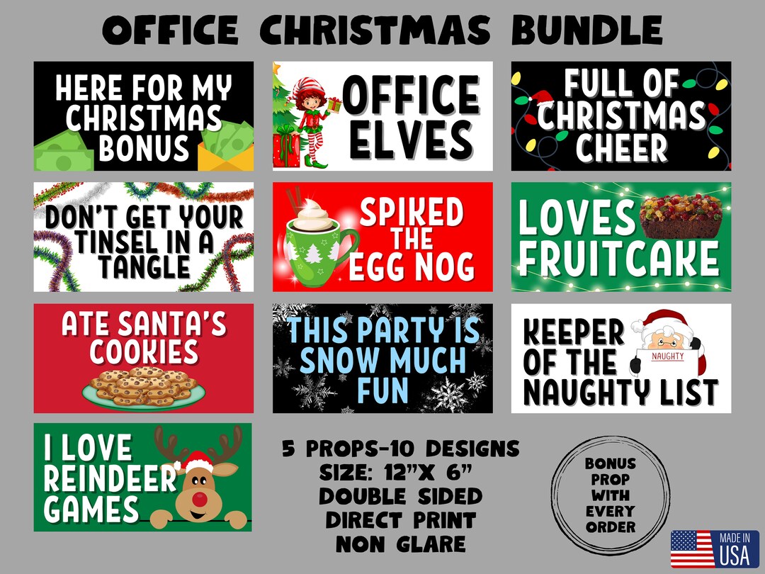 Office Christmas Bundle, Photo Booth Props, 360 Photo Booth Props ...
