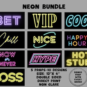 Neon Bundle, Photo Booth Props, 360 Photo Booth Props, Custom ...