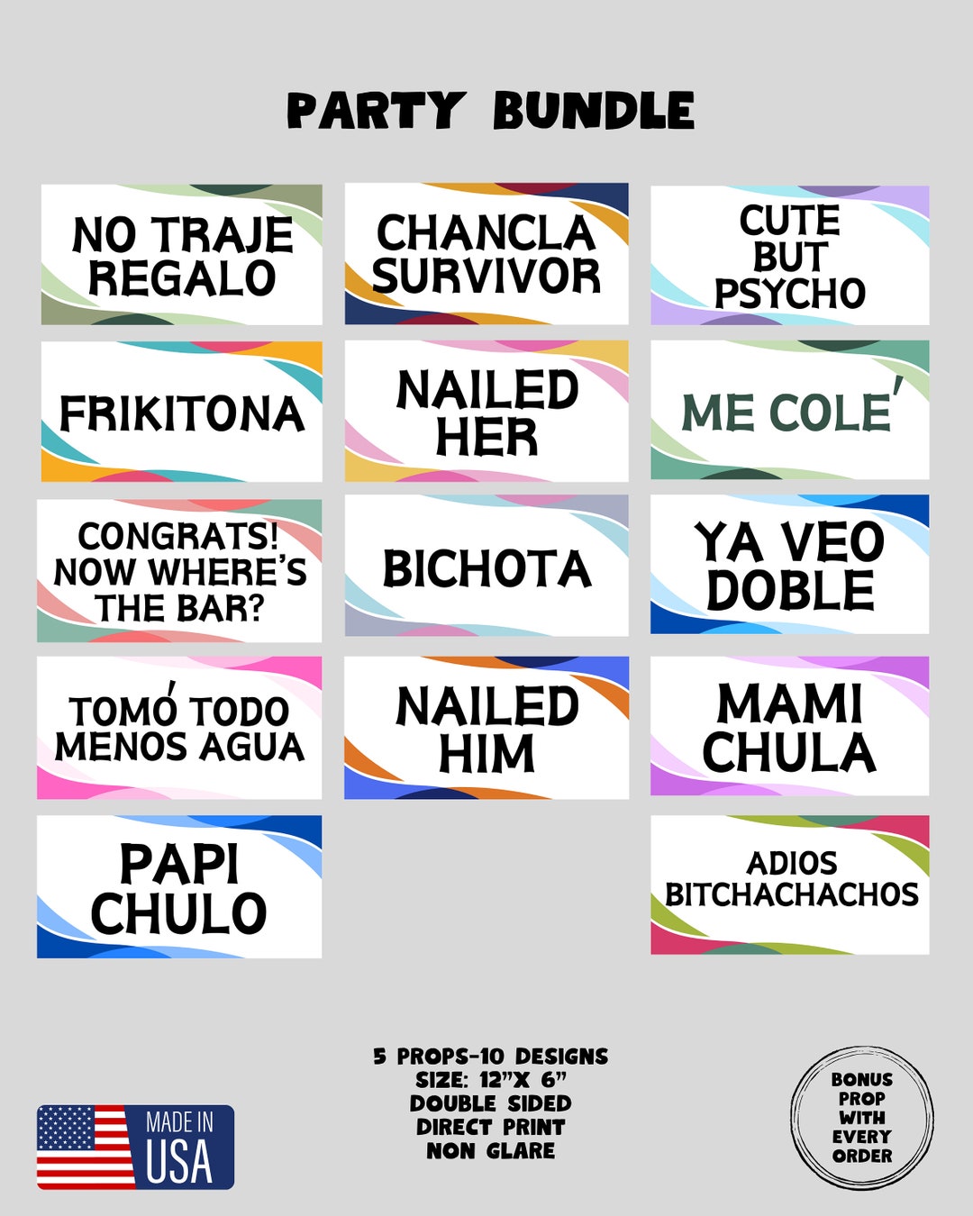 Party Bundle, Photo Booth Props, 360 Photo Booth Props, Custom ...