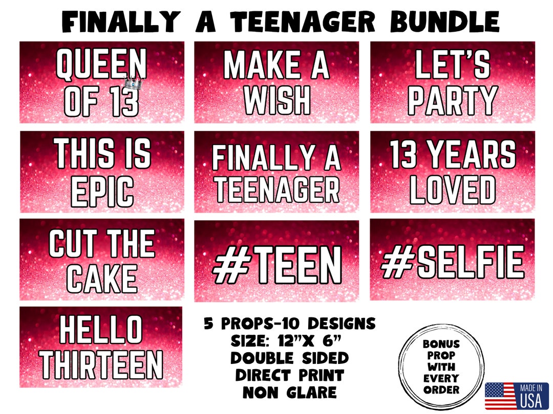Finally A Teenager Bundle, Photo Booth Props, 360 Photo Booth Props ...
