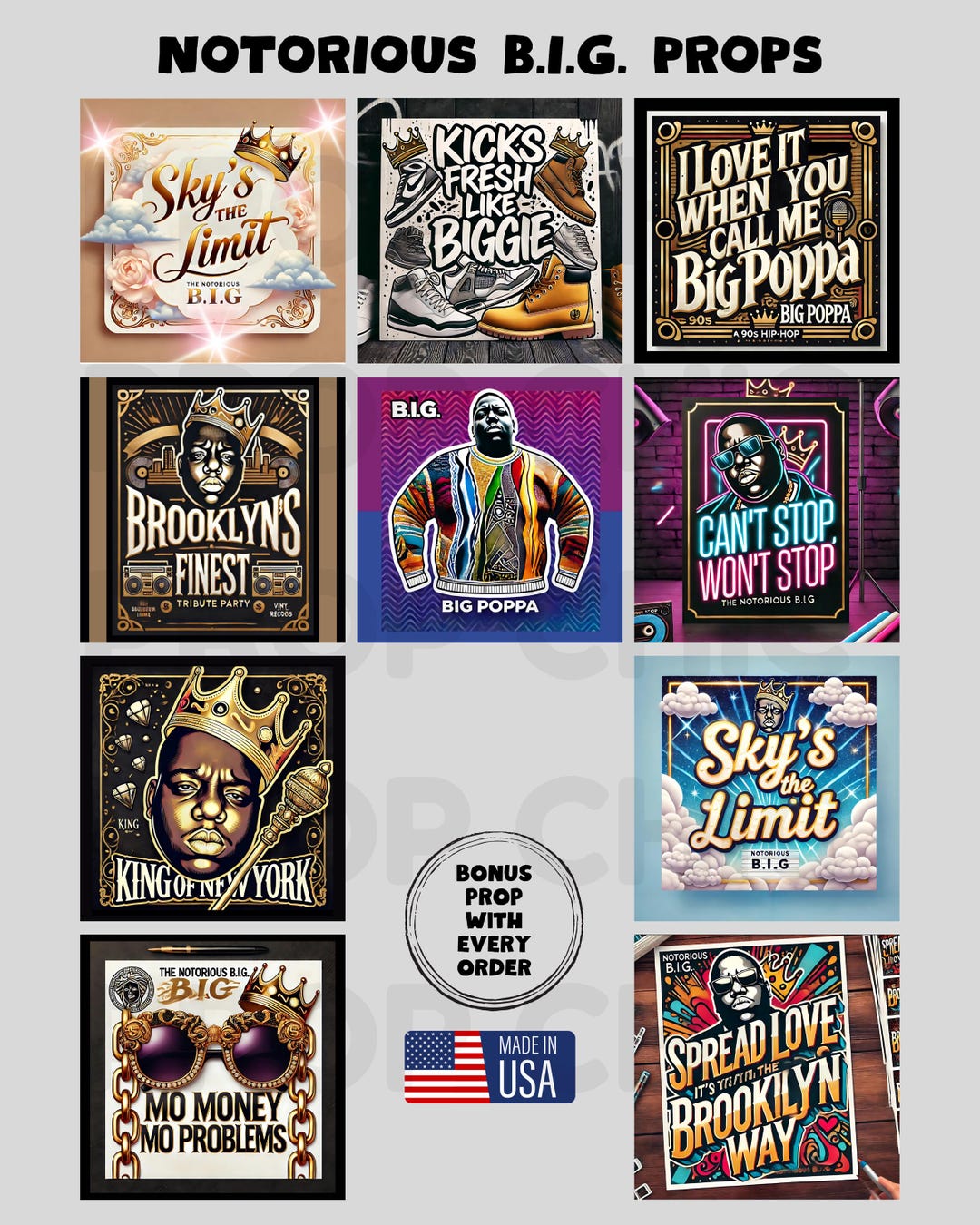 Notorious B.I.G. Props,theme Props, Photo Booth Props, 360 Photo Booth ...