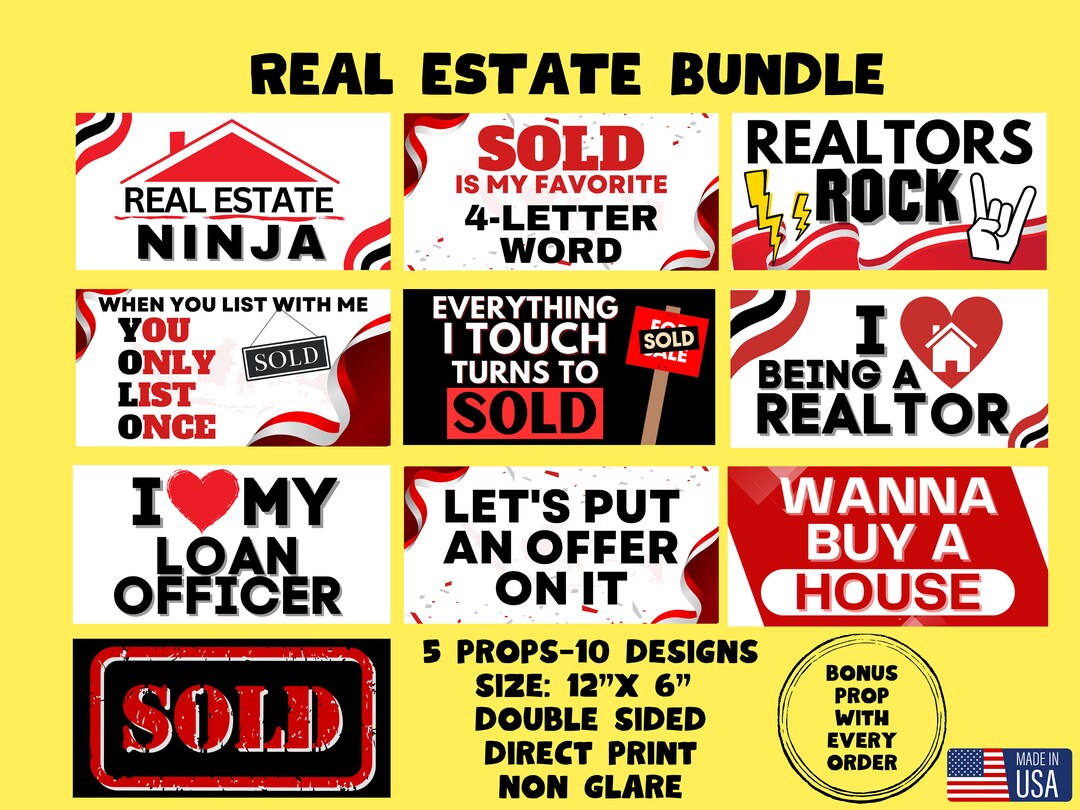 Real Estate Bundle, Photo Booth Props, 360 Photo Booth Props, Custom Photobooth Props, Props for ...