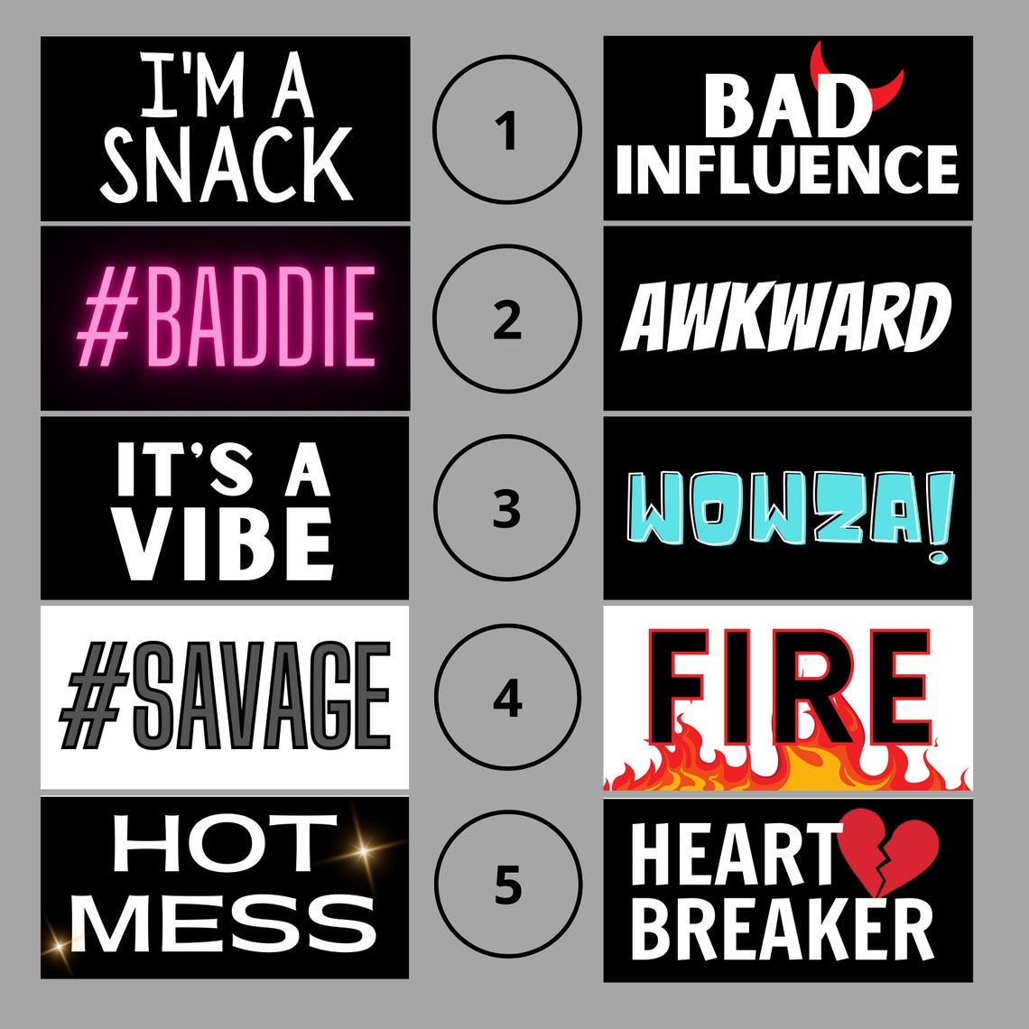 Basic Bundle 1 Photo Booth Props 360 Photo Booth Props - Etsy