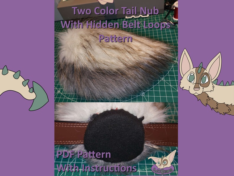 Two-color Tail Nub With Hidden Belt Loop (PDF Pattern) - Etsy