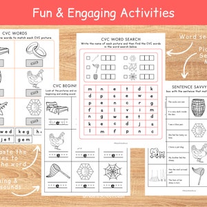 Printable CVC Short ‘e’ Worksheets | Homeschool | Pre-k Activities ...