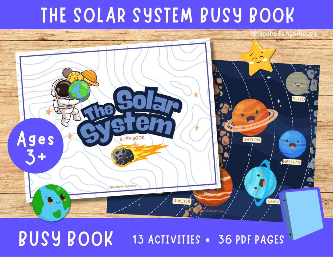 Printable the Solar System Busy Book, Binder Activity | Preschool ...